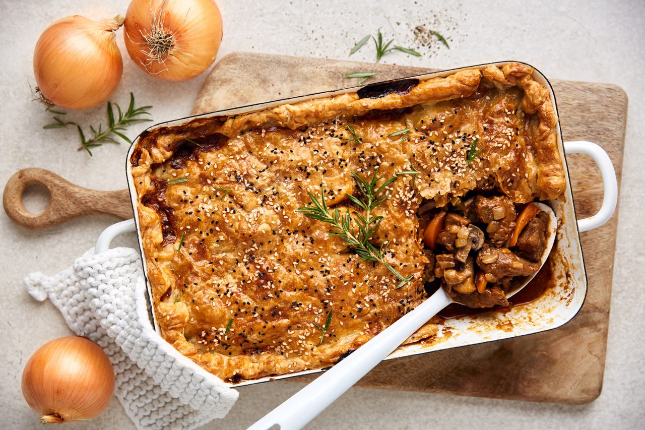 Chunky beef and onion pie | Australian Onions
