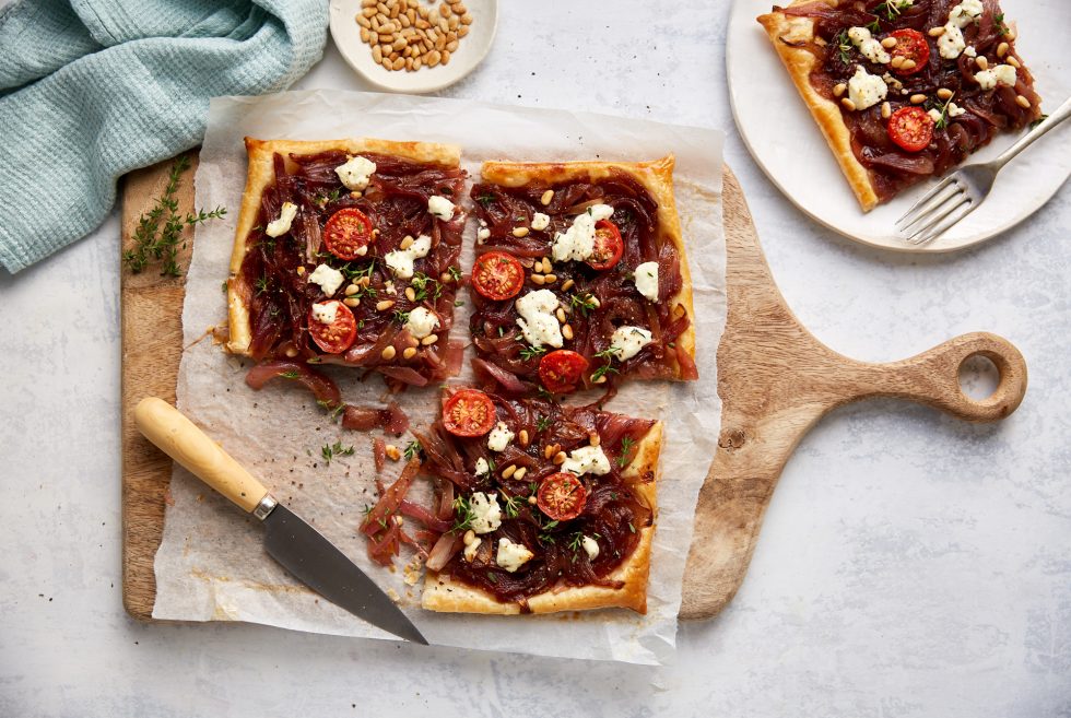 Simple Onion, Thyme and Goats Cheese Tart | Australian Onions
